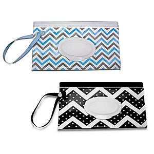 Baby Wipes Dispenser, On-The-Go Wipes Dispenser ,Portable Wet Reusable Refillable Wipe Holder Container for Diaper Bag Lightweight Travel Wipe Pouch Cases