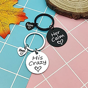 Funny Couple Gift for Boyfriend Girlfriend Anniversary Keychain Gift Relationship Gifts for Couples Keyring Jewelry to Husband Fiance Present from Wife Fiancee Valentine Birthday Anniversary