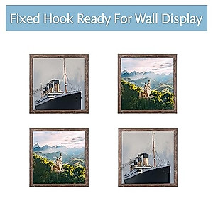 Capcillin 18x18 Picture Frame, Rustic Brown Poster Frame, Composite Wood with Polished Plexiglass - Horizontal and Vertical Formats for Wall, Wall Gallery Photo Frames