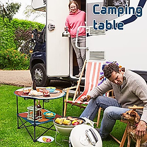 LESES Beach Table Tailgate Table Portable Picnic Table with 4 Cup Holders and Carrying Bags Folding Camping Tables That Fold Up Lightweight for Outdoors/Camping/Hiking