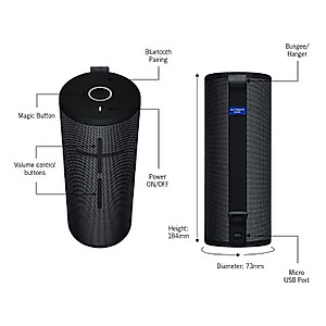 Ultimate Ears BOOM 3 Portable Waterproof Bluetooth Speaker - Night Black