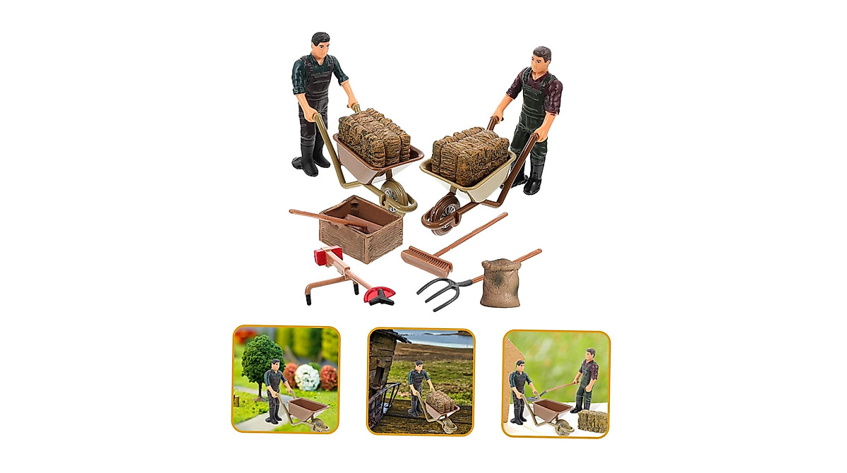 Mini Farm Accessories Set - Miniature Garden & Toy Farm Tools