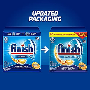 Finish All in 1 Gelpacs Orange, Dishwasher Detergent Tablets 84 count (packaging may vary )