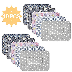 Tierecare 10PCS Guinea Pig Bed Soft Rabbit Bedding Cage Liner Warm Bunny Mats Pee Pads Fleece Blanket Plush Hamster Sleep Beds Ferret Squirrel Hedgehog Rat