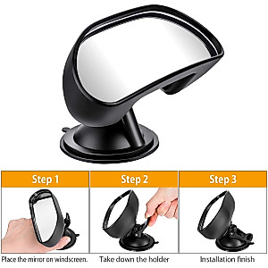 Ideapro Baby Car Mirror, Infant Car Seat Mirror with Adjustable Suction Cup, Child Mirror for Car Rear Facing, Back Seat Mirror for Baby Child Safety Car Rear Seat View Mirror for Universal Vehicle