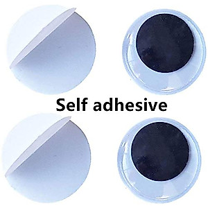 100 Pieces 30mm Black Wiggle Googly Eyes with Self-Adhesive