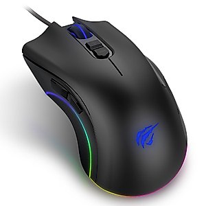 HAVIT Programmable Gaming Mouse 4000DPI 7 Buttons RGB Backlit Wired Optical for Laptop, PC & Computer, MS794 (Black)
