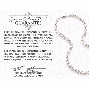 The Pearl Source 9-10mm Genuine White Freshwater Cultured Pearl & Cubic Zirconia Crossed Ring for Women