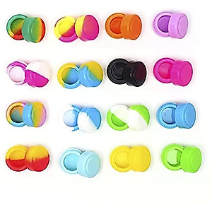Thufans 3ML Silicone Containers 80pcs Non-Stick Wax Containers Kitchen Oil Wax Concentrate Jars Multi Use Storage Jar Different Color