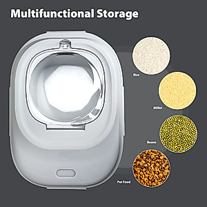 Viretec Cereal Rice Storage Containers, 20 to 50Lbs Collapsible Dry Food Dispenser Bins with Airtight Flip Lid Rolling Wheel, Kitchen Pantry to Store Sugar Flour, Dog Pet Cat Food Holder Container