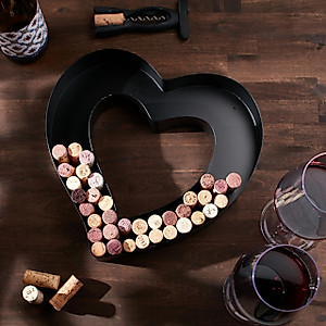 Decomil Wine Cork Holder (Heart) | Decorative Wine Cork Holder (Heart) | Wall Art Cork Holder Decor (Heart)