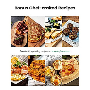 [NEW LANUCH] KOOC Large Air Fryer, 4.5 Quart Electric Hot Oven Cooker, Free Cheat Sheet for Quick Reference Guide, LED Touch Digital Screen, 8 in 1, Customized Temp/Time, Nonstick Basket, Red