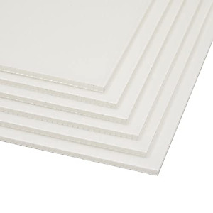 6-Pack Corrugated Plastic Yard Signs with Stakes 17x12 for Outdoor, Garage Sale Supplies, Estate Sale, Open House Poster Board, Birthday, Moving, Lawn, 4mm Thick, White Blank Surface Sheets