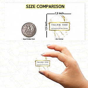 Thank You Stickers Small Business – Thank You for Supporting My Small Business Stickers – Gold Marble Design with Gold Foil Accents – 1.5" 400 Label Per Roll - Waterproof Stickers by Modern 5th