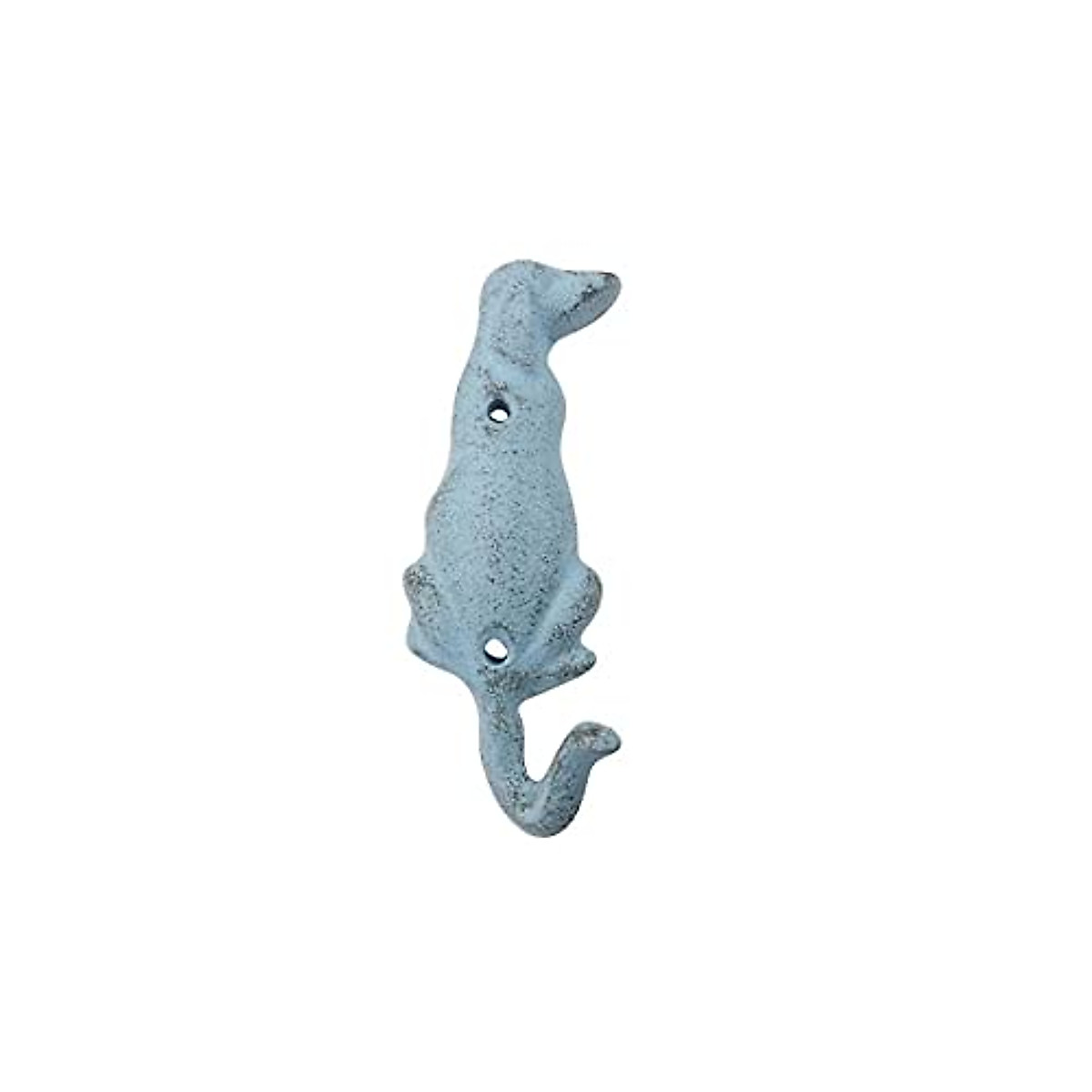 Handcrafted Nautical Decor Rustic Light Blue Cast Iron Dog Hook 6"