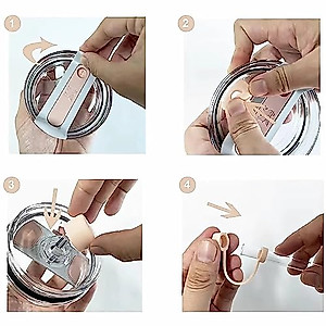 Silicone Spill Stopper Set, Stanley Leakproof Kit Compatible with 1.0/2.0 40oz/ 30oz, Stanley Cup Accessories Including 2 Straw Cover Caps, 2 Square Leak Stoppers, and 2 Round Lid Stopper Plug