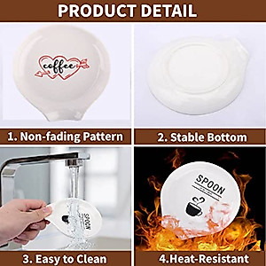 2Pcs Spoon Rest, 4in Coffee Spoon Rest Kitchen Cooking Spoon Holder for Stove Top, Kitchen Counter & Coffee Bar Station, Small Ceramic Spoon Rest for Spoon Fork Ladles Whisks and Kitchen Gadgets