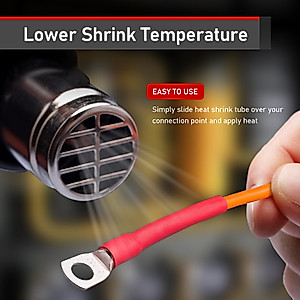 gunhunt 200 PCS Double-wall Tube Heat Shrink Tubing Box Set, Vehicle PE Wiring Protection Sleeve Set, Used to Insulate and Protect Wires, Cables, Connectors and Components (Black & Red)