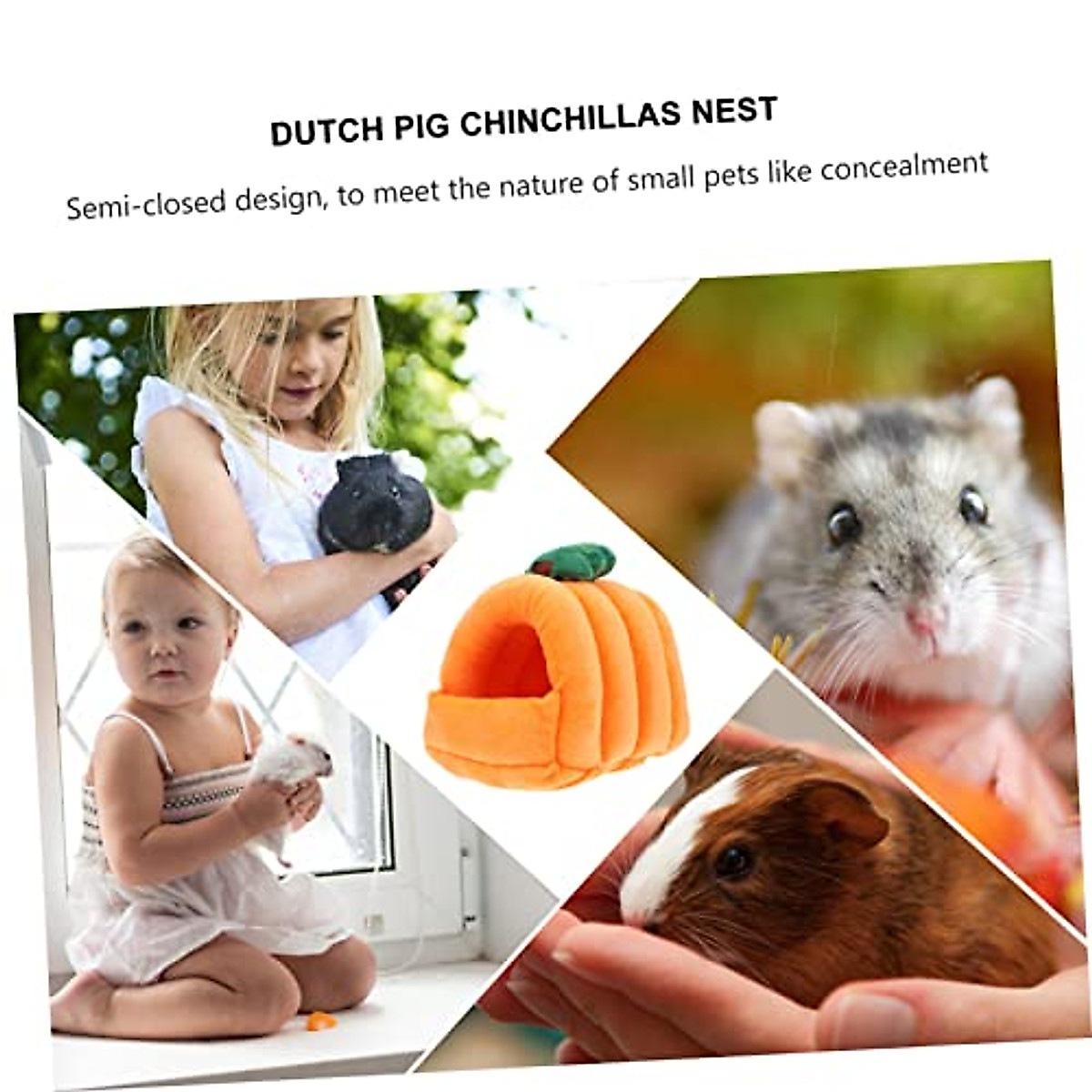 LIFKICH 1pc Hideout Cage Ferret Sugar Hedgehog Winter Accessory Hamster Mini Toy Nest Rat Animal Glider Pet Supple Mice Hut Plush Small Chinchilla House Guinea Habitat Squirrel Orange