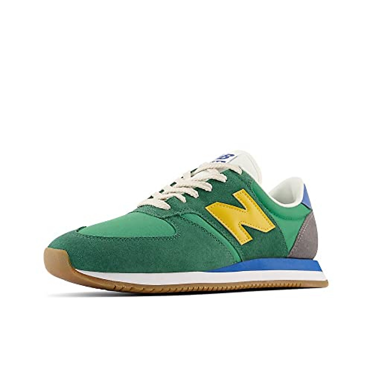 New Balance Unisex-Adult 420 V2 Sneaker, Team Forest Green/Yellow, 12.5 Wide Women/11 Men