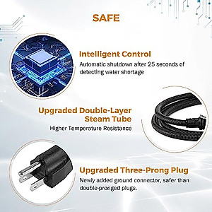 BEAMNOVA 2500W Car Steamer for Auto Detailing High Pressure Handheld Steam Cleaner with Water Tank Portable Electric Steam Cleaning Machine Home Use Kitchen Floors Tools