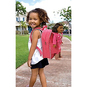 Badger Basket Toy Doll Travel Backpack Storage Bag for 18 inch Dolls - Pink/Star