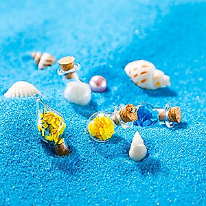 2 ml Mini Teardrop-shaped Glass Bottles Jars with Cork Stoppers with Eye Screws and 3 Small Funnels for Decoration, Art Crafts, DIY Projects, Party Favors (93 Pieces)