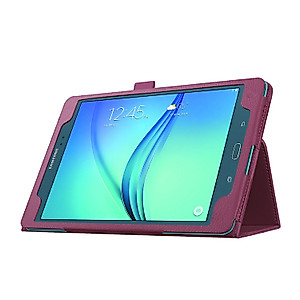 Asng for Samsung Galaxy Tab A 8.0 2015 Case - Slim Folding Cover Case with Auto Wake/Sleep and Stylus Pen Loop for Galaxy Tab A 8.0 Tablet SM-T350 2015 Release (NOT FITS 2017 Tab A 8.0) (Purple)