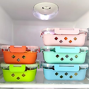 CYUFU 5 Packs 30oz Glass Meal Prep Containers, Glass Food Storage Containers with Lids, Airtight Glass Bento Boxes, Oven, Freezer and Dishwasher Safe (2 Compartments with silicone sleeves)