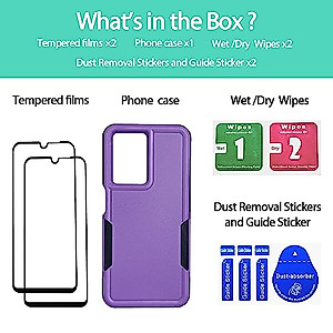 Jeylly for OnePlus Nord N300 5G Case, Matte Texture Shockproof TPU Bumper Hybrid Design Phone Case for OnePlus Nord N300, Military Grade Drop Protective Cover for Women Men, Purple