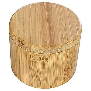 Totally Bamboo Salt Cellar Bamboo Storage Box with Magnetic Swivel Lid, 6 Ounce Capacity