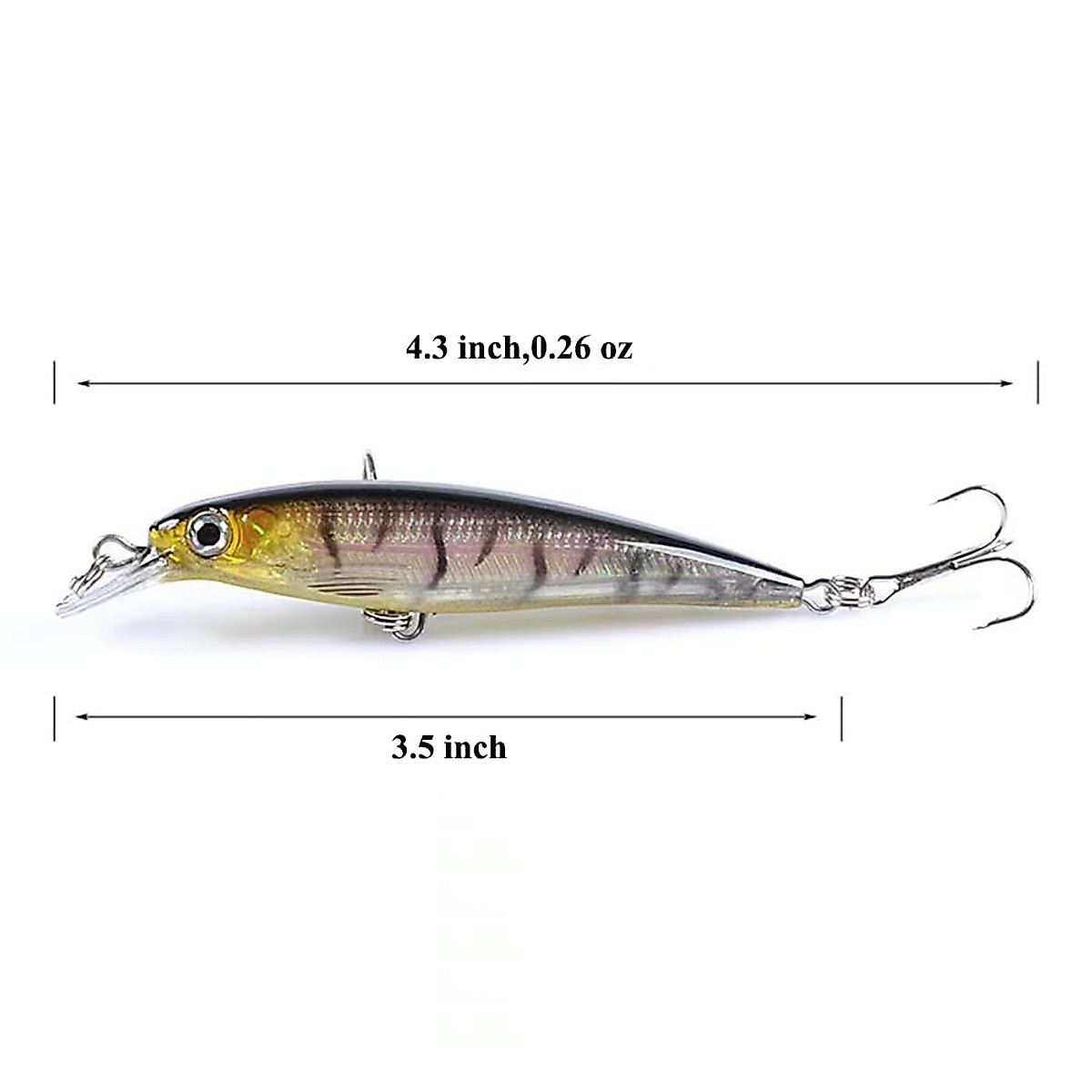 8pcs Fishing Minnow Lures and Crank Baits , as Sinking Jerkbait Lures or Diving fishing Lures and Hard Lures, Fishing Plugs and Hard Swimbaits or Topwater Baits for Salmon Redfish Trout BassWalleye-29