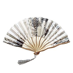Folding Hand Fan Folding Fan Handheld Folded Fan Chinese Style Hand Held Fan Bamboo Paper Folding Fan Party Wedding Decor Vintage Foldable Fan Hand Held Fans (Color : K, Size : 21CM)