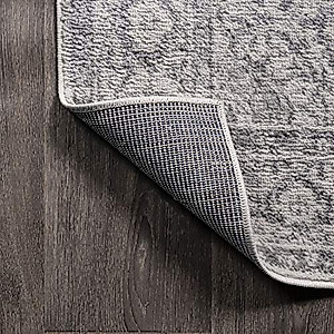 JONATHAN Y MDP403E-8 Rosalia Cottage Medallion Indoor Area-Rug Vintage Bohemian Easy-Cleaning Bedroom Kitchen Living Room Non Shedding, 8 ft x 10 ft, Gray/Dark Gray