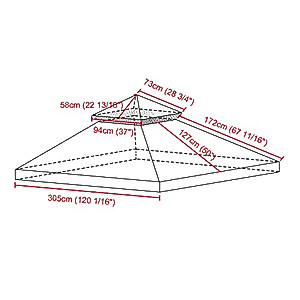 Yescom 10'x10' Gazebo Top Replacement for 2 Tier Outdoor Canopy Cover Patio Garden Yard Green Y00210T04
