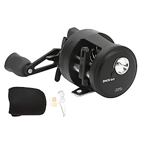 Round Baitcasting Reel, 6.2 : 1 Gear Ratio, Metal Body Lure Fishing Drum Wheel, Bearing, Magnetic Brakes, Micro Object Baitcaster Fishing Reel (DKS50 Right Hand)