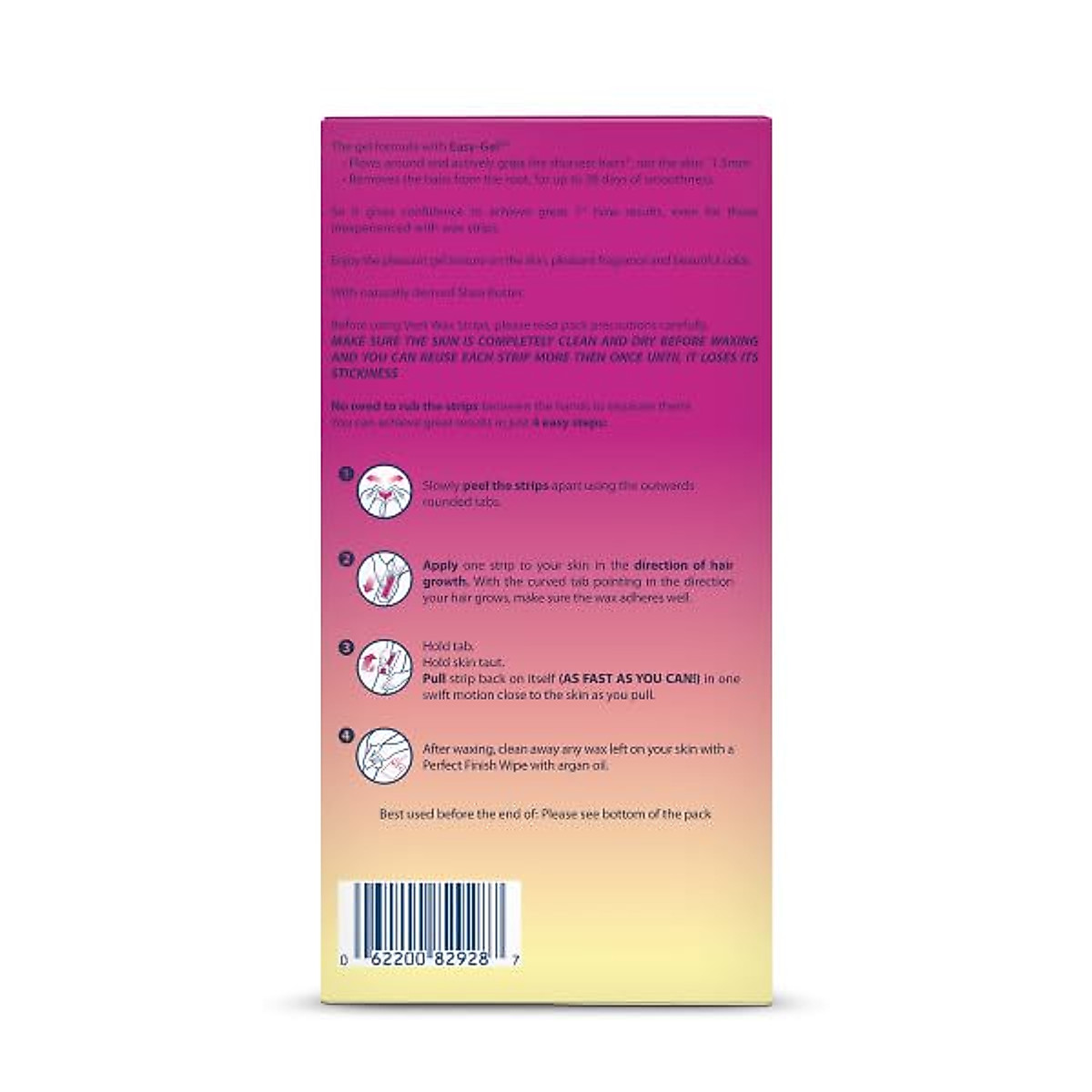 Veet Leg and Body Hair Remover Cold Wax Strips, 40 ct (Pack of 3)