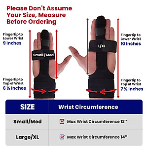 Trigger Finger Splint Middle Finger Brace | Middle Finger Splint For Broken or Fractured Middle Finger, Arthritis, Tendonitis, Tenosyvitis | Mallet Trigger Finger Straightener Immobilizer | LARGE
