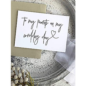 To My Parents on My Wedding Day Card - Mother and Father of Groom Gift - Mom and Dad of Bride Present from Daughter