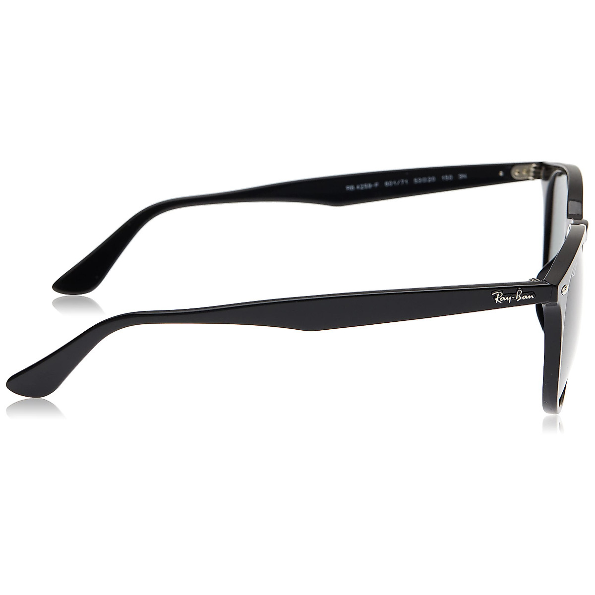 Ray-Ban RB4259F Low Bridge Fit Round Sunglasses, Black/Dark Green, 53 mm