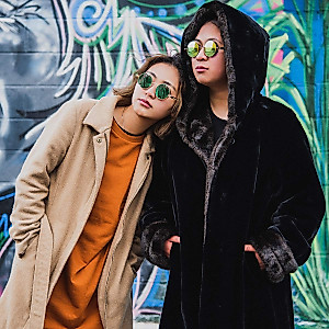 AIEYEZO Round Steampunk Sunglasses for Men Women Gothic Glasses Vintage Circle Metal Frame 100% UV Blocking Lens (Gold/Green Mirrored)