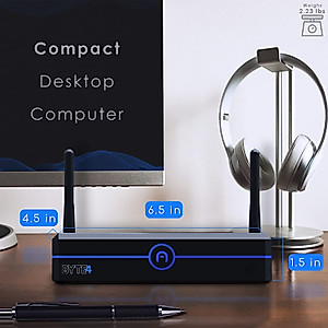 AZULLE Byte4 Pro Fanless Mini Desktop PC 4GB/64GB with Keyboard - Business & Home Powerful Portable Computer, WiFi, Ethernet, Windows 10 Pro