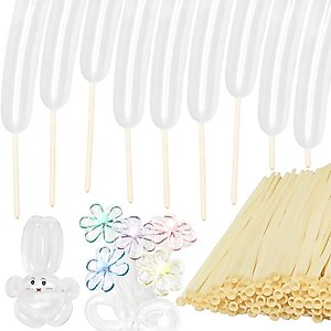 HYKJNBW Clear 260 Balloons for Balloon Animals, Long Balloons Art Kit for Twisting, Skinny Modeling Balloons Supplies for Birthday Party Wedding Festival Decorations 100pcs