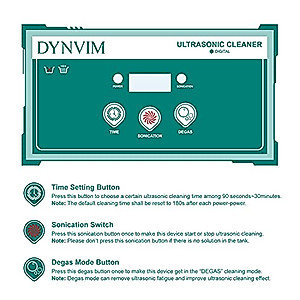 Ultrasonic Cleaner - DYNVIM 900ml Ultrasonic Jewelry Cleaner,Sonic Cleaner,Parts Cleaning Machine with Digital Timer for Cleaning Jewelry,Denture,Parts,Lab,Dental Tool,Eyeglasses,etc.