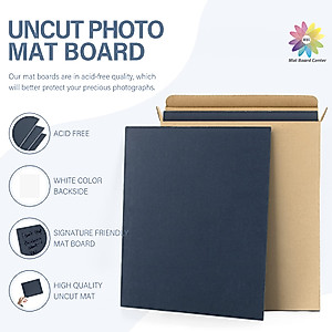 Mat Board Center, 10 Pack 8x10 Picture Backing Boards, Dark Blue Uncut Matt Boards, Ideal for Pictures/Prints/Frames/Arts