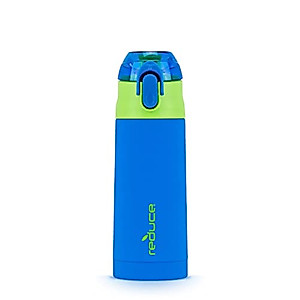 Reduce Water Bottle for Kids, Frostee 13 oz - Reusable Insulated Stainless Steel Water Bottle - Leak Proof and Hygienic Flip-Top Lid - Gripster Finish, Alien