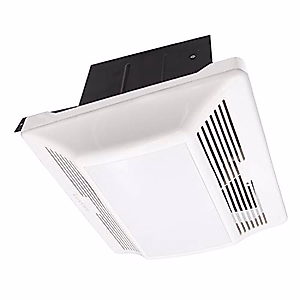 Maxxima Luvoni 90 CFM Bathroom Exhaust and Ventilation Fan with Light - 1 Sone Quiet Noise Free Operation, Ceiling Mounted Ventilator with Built-in LED Light and White Grill