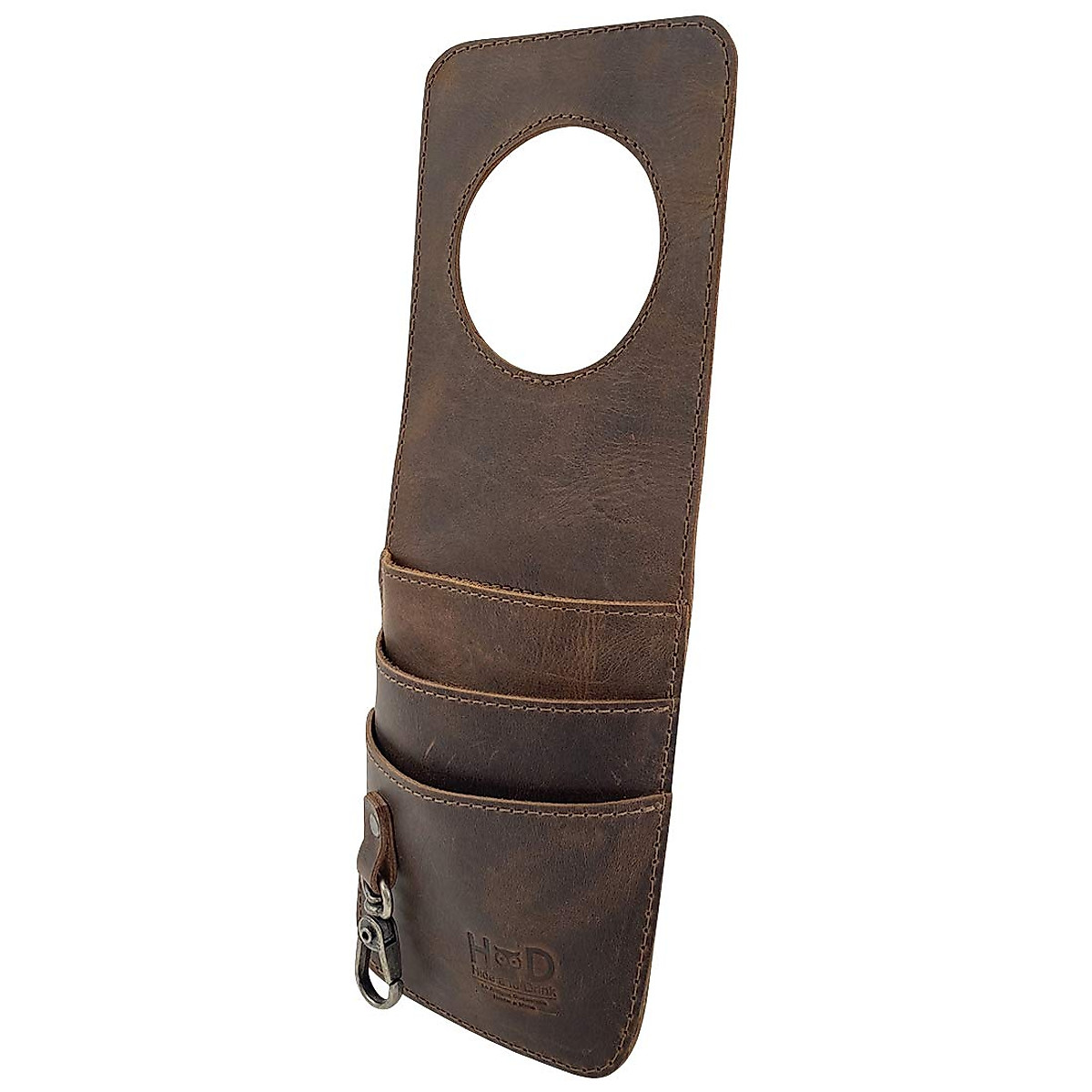 Hide & Drink, Doorknob Hanger Handmade from Full Grain Leather - Bourbon Brown