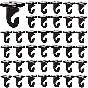 100 Pieces Metal Drop Ceiling Hooks, Right and Left Black Ceiling Hooks T-Bar Track Clip for Hanging Plants & Decorations, 20lbs Capacity Suspended Ceiling Hanger for Classrooms Offices