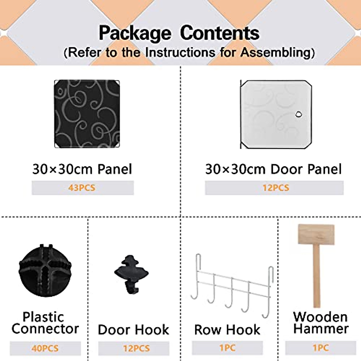 C&AHOME Cube Storage Organizer with Doors, 12-Cube Shelves, Closet Cabinet, DIY Plastic Modular Bookshelf Ideal for Bedroom, Living Room, 36.6”L x 12.4”W x 48.4”H Black USHS3012B-DOOR